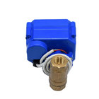 Two-way miniature electric DN15 brass valve with switch