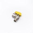 Brass angle gas ball valve with yellow handle female and male