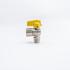 Brass angle gas ball valve with yellow handle female and male